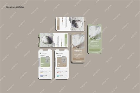 고객에게 Ui 디자인을 제시하기 위한 다중 화면 Ui 앱 목업 프리미엄 Psd 파일