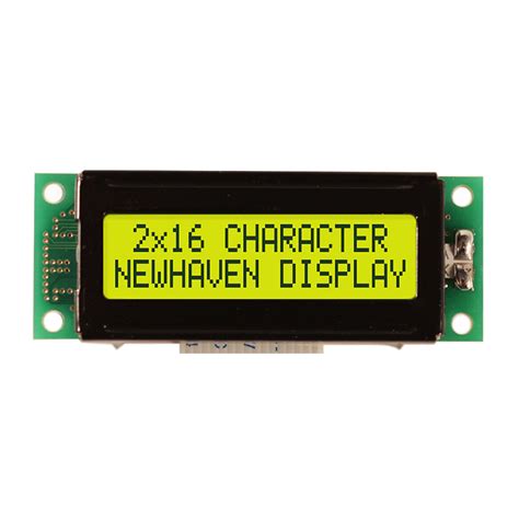 2x16 Character Lcd Stn Yellowgreen With Side Yg Backlight And Flex Cable