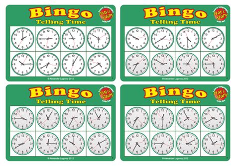 Clock Bingo Teaching Resources