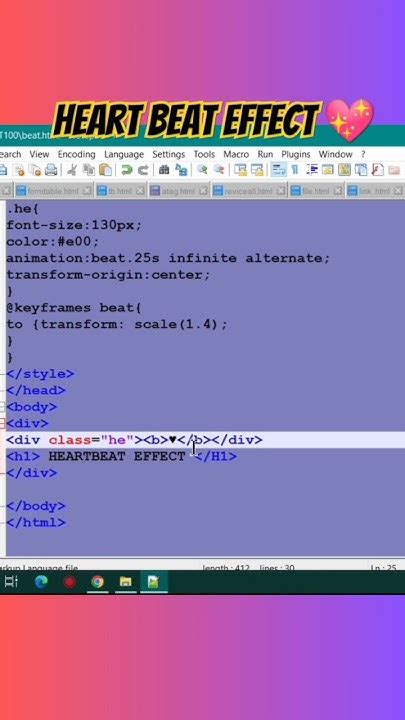 Heart Beat Effect With Html And Css Code Funwithtech Htmltutorial
