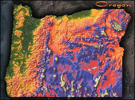 Oregon Topo Wall Map By Outlook Maps Mapsales