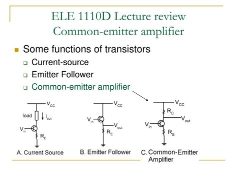 Ppt Ele 1110d Lecture Review Common Emitter Amplifier Powerpoint