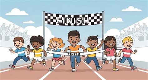 Race Finish Line Cartoon