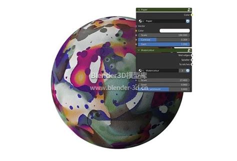 程序性彩色绘画贴图 Blender材质球纹理贴图模型下载 Blender3d模型库