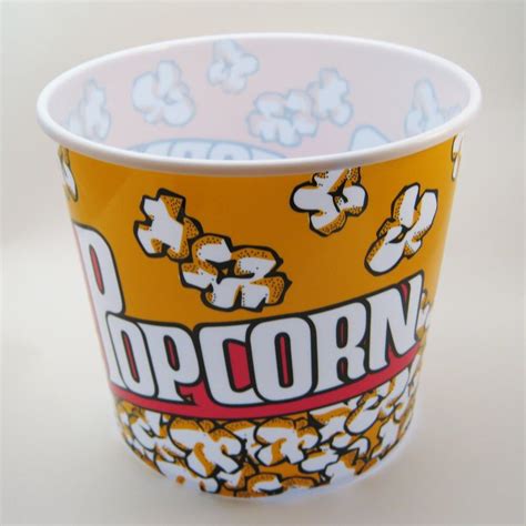 Retro Style Reusable Popcorn Bowl Plastic Container Movie Theater