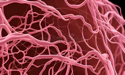 Three Dimensional Model Of Nerve Cells Stock Illustration