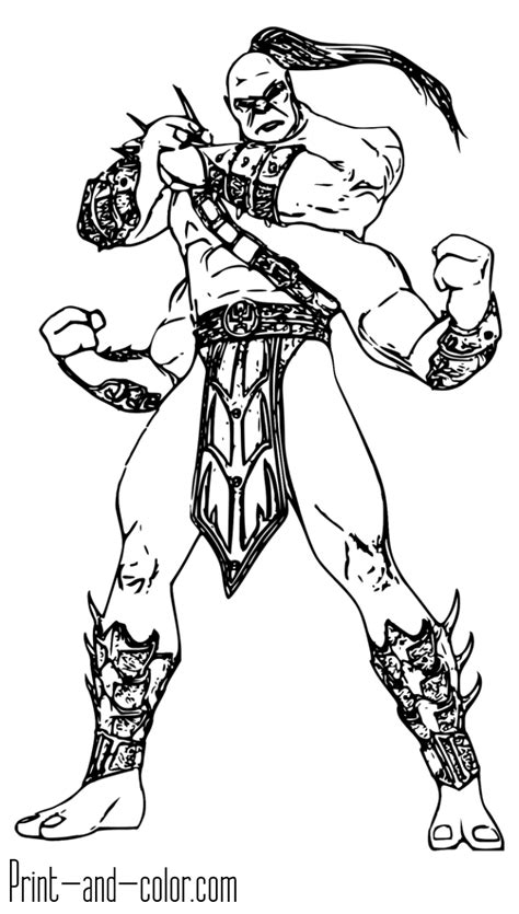 Mortal Kombat Coloring Pages Print And
