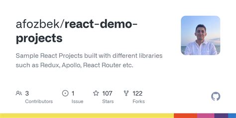 Github Afozbek React Demo Projects Sample React Projects Built With Different Libraries Such