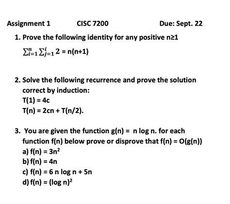 Solved Prove The Following Identity For Any Positive N Chegg Com