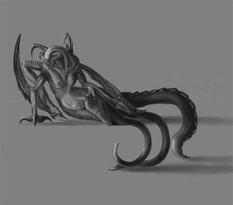 Rule 34 Alien Breasts Claws Evolve Evolve Copyright Fangs Female Grey Background Monochrome