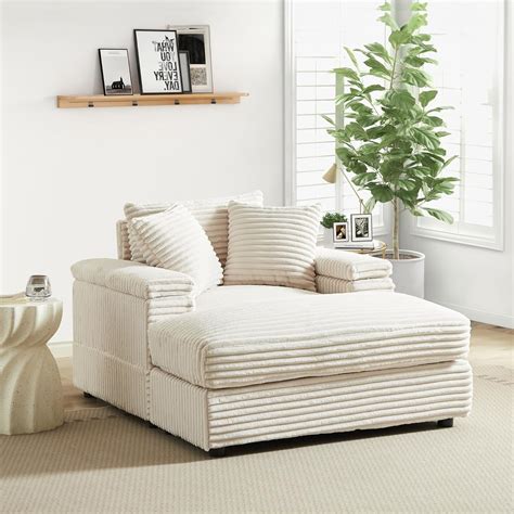 Oversized Cozy Chaise Lounge Chair Indoor With Ottoman 44