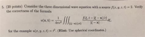 Solved 5 20 Points Consider The Three Dimensional Wave