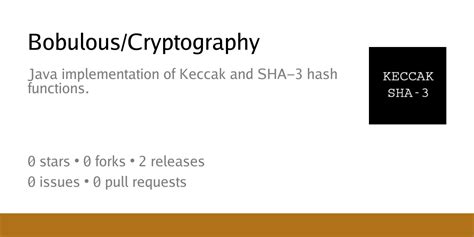Bobulouscryptography Java Implementation Of Keccak And Sha 3 Hash