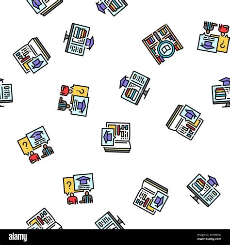 College Teacher Student Class Seamless Pattern Vector Stock Vector