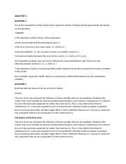 TEST Docx TEST QUESTION List All The Assumptions Of The Simple Linear