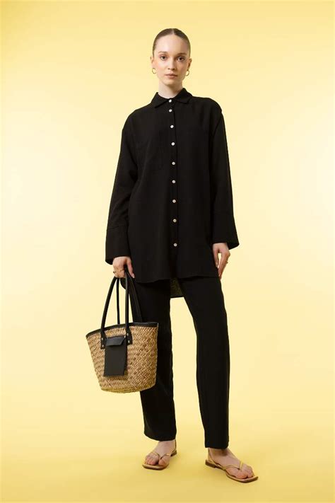 أسود نساء بنطلون كتاني 2813153 Defacto