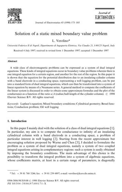 Pdf Solution Of A Static Mixed Boundary Value Problem Dokumentips