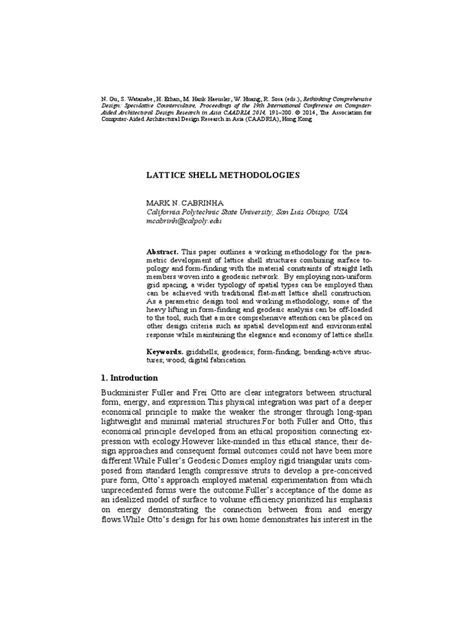 2014 Lattice Shell Methodologies Pdf