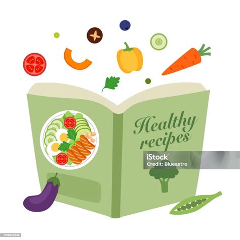 흰색 배경에 평면 디자인으로 요리책을 엽니다 건강한 요리법 책 개념 벡터 그림입니다 교육에 대한 스톡 벡터 아트 및 기타 이미지 교육 레스토랑 벡터 Istock