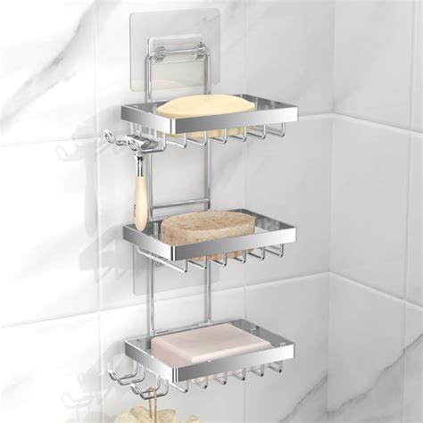Moforoco Silver Soap Dish Holder For Shower Wall No
