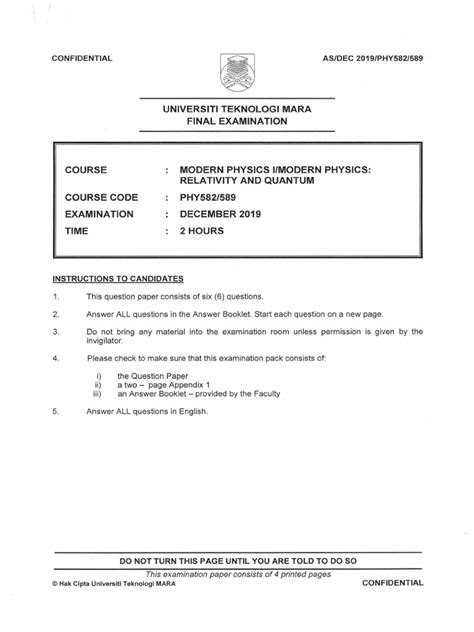 Dec19 Assignment 1 Pdf Electronvolt Electron