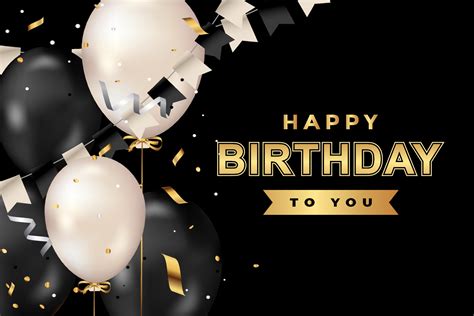 Luxury Happy Birthday Greeting Template With Balloon Birthday Flag And