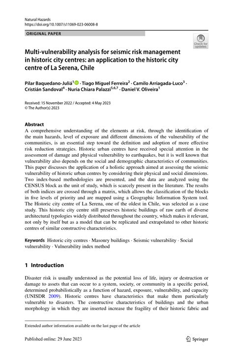 Pdf Multi Vulnerability Analysis For Seismic Risk Management In