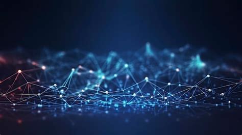 Premium Photo Abstract Connected Dots And Lines Motion Of Digital Data Flow