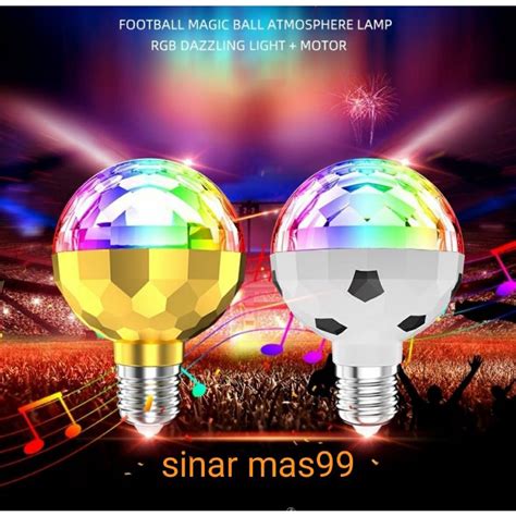 Jual Lampu Disco Full Warna LED Putar Colour Rainbow RGB Lampu Disco Shopee Indonesia