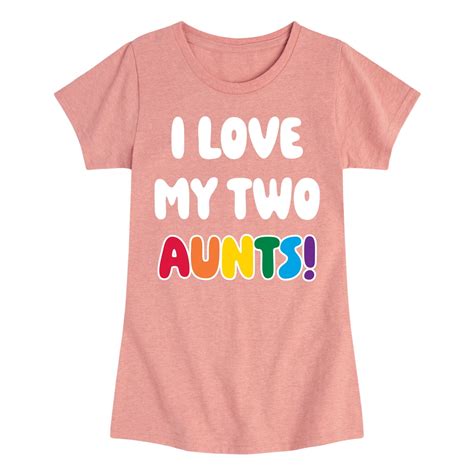 Instant Message I Love My Two Aunts Girls Fitted Short Sleeve Tee