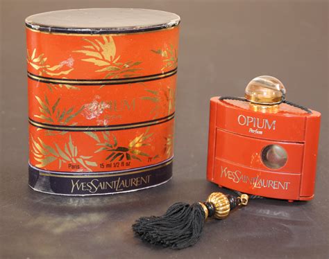Botella De Colección Vintage Yves Saint Laurent Opium Parfum Made In