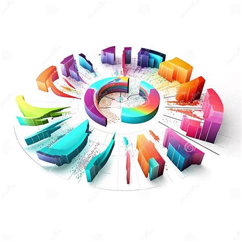 Data Visualization Charts Diagrams Vibrantly Illustration With White