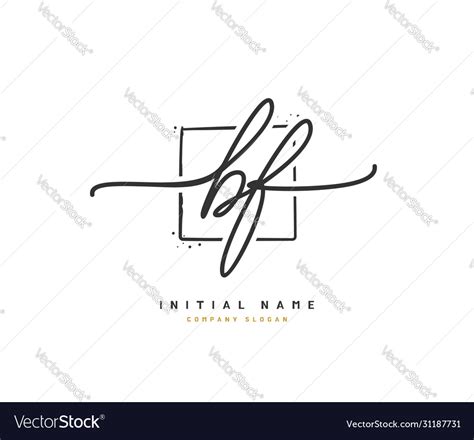 B F Bf Beauty Initial Logo Handwriting Royalty Free Vector