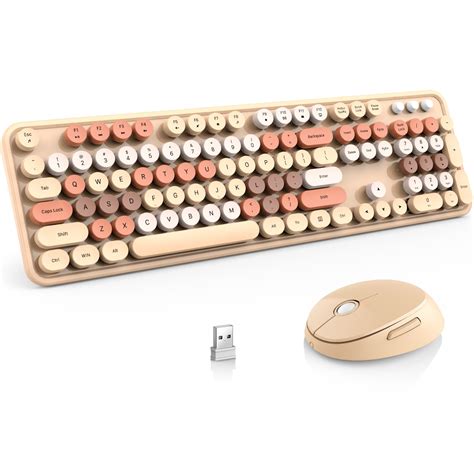 Wireless Keyboard And Mouse Combo Mofii Full Size Retro Round Keyboard And Mouse Wireless 2 4