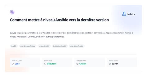 Mettre à Niveau Ansible Guide Pour La Dernière Version Labex