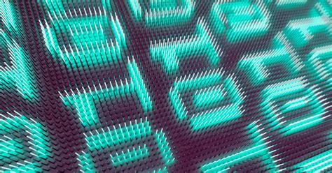 Digital Led Display With Glowing Blue Zeros And Ones With Depth Of