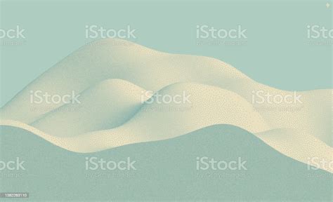 파티클이 있는 가로 배경입니다 지형 포인시즘 브로셔 잡지 포스터 프레젠테이션 전단지 또는 배너용 3d 벡터 일러스트레이션입니다 산에 대한 스톡 벡터 아트 및 기타 이미지