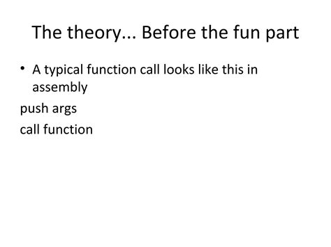 Exploiting Stack Overflow 101 Ppt