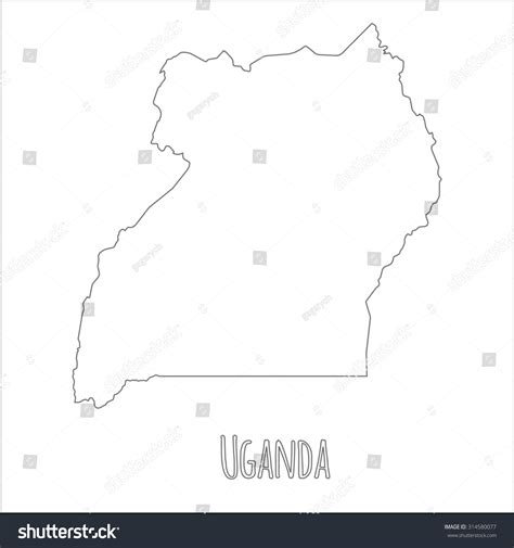 Outline Vector Map Uganda Simple Uganda Stock Vector Royalty Free Shutterstock