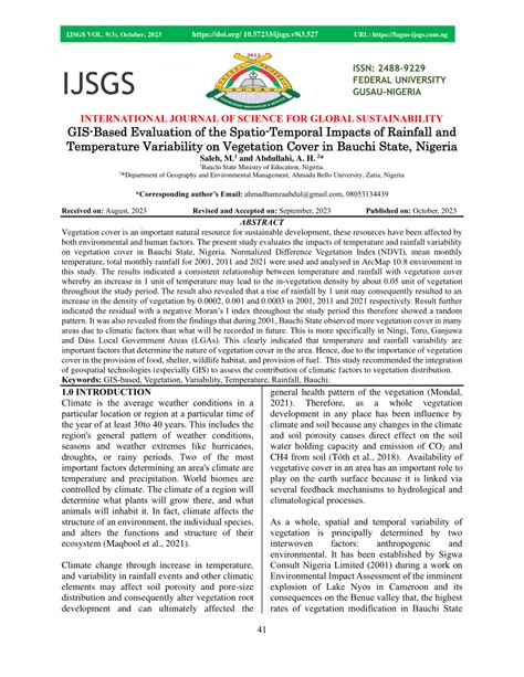Pdf Gis Based Evaluation Of The Spatio Temporal Impacts Of Rainfall And Temperature