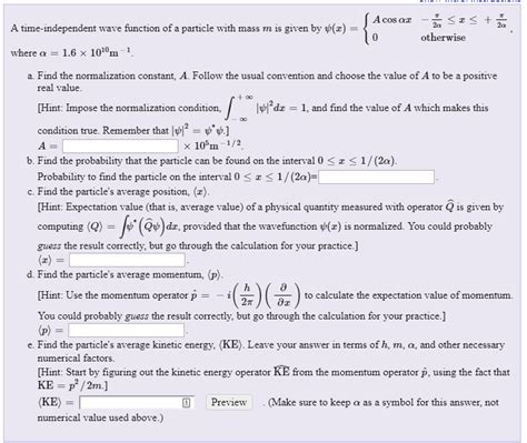 solved 2a a time independent wave function of a particle