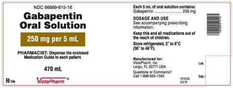 Gabapentin Oral Solution Package Insert