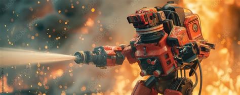 A Robotic Firefighter Equipped With High Pressure Water Hoses And