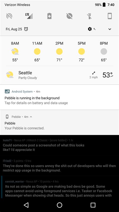 Persistent Notification On Android Oreo Pebble