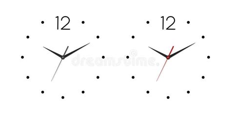 Vector 3d Realistic Wall Office Clock Face Set White And Black Dial