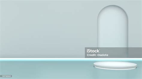 밝은 파란색 배경에 흰색 스탠드 제품 프리젠 테이션연단을 모의 0명에 대한 스톡 사진 및 기타 이미지 0명 3차원 형태 강단 Istock