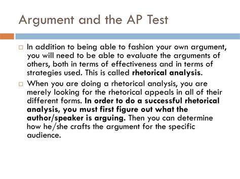 PPT ARGUMENT IN AP LANGUAGE AND COMPOSITION PowerPoint Presentation Free Download ID