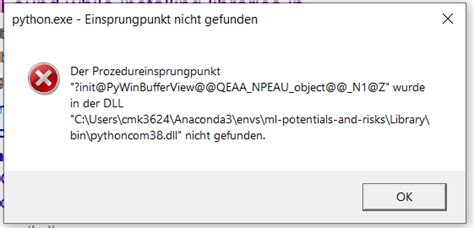 After Updating Conda Environment Python 3 8 Seems Corrupted Procedure Entry Point In