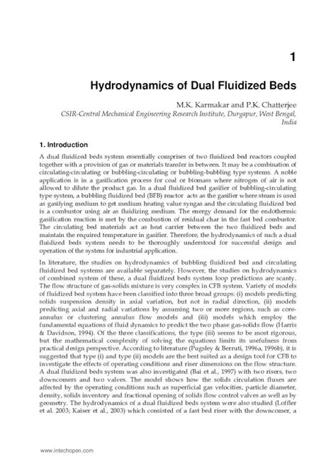 Pdf Hydrodynamics Of Dual Fluidized Beds Intechopenhydrodynamics