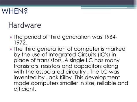 Third Generation Computers Hardware And Software Pptx